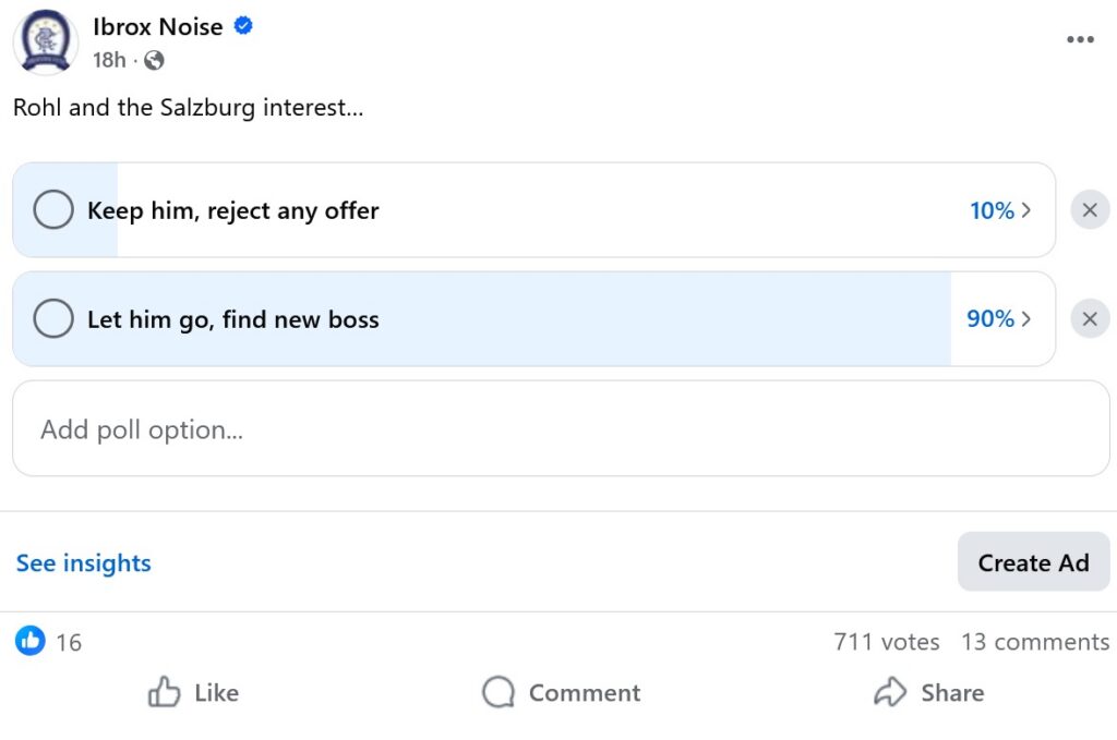 Rangers fans have voted on Danny Rohl's exit as Red Bull near
